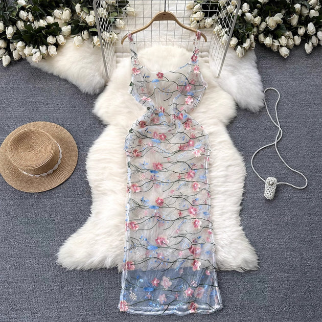 Sariyah Embroidered Mesh Dress – All Pretty Girls