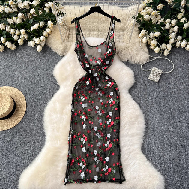 Sariyah Embroidered Mesh Dress – All Pretty Girls