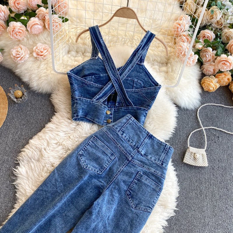 Angie Two Piece Denim Set – All Pretty Girls
